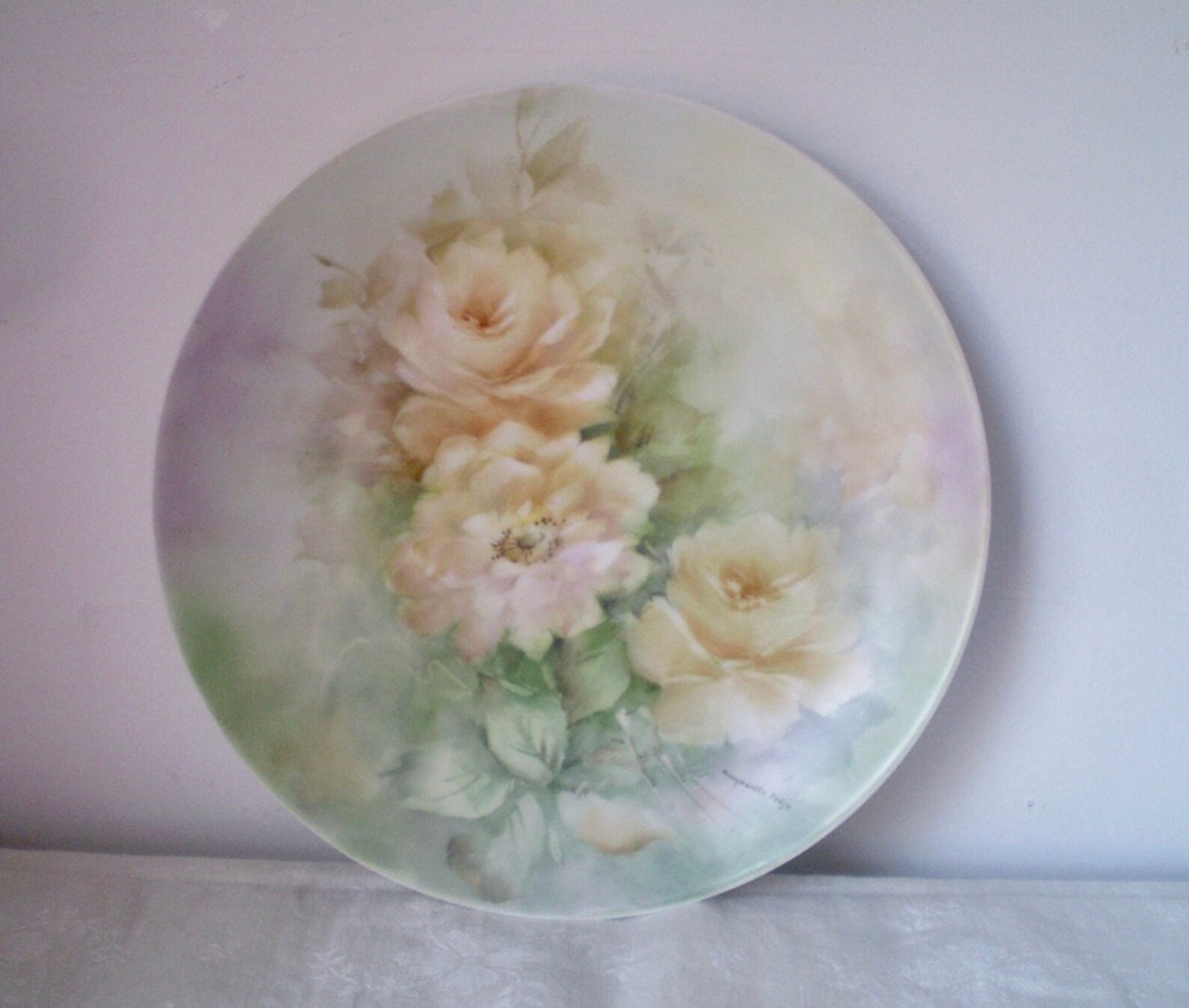 Antique Hand Painted Rose Plate From Bavaria Alka Kunst | Etsy