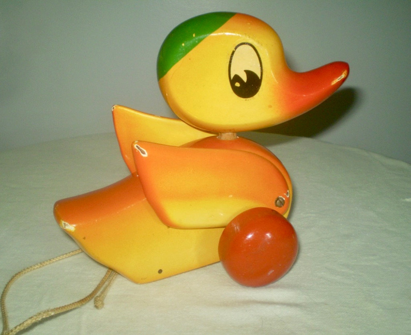 Vintage Kouvalias Duckie Pull Toy Rolling Duck With Turning - Etsy