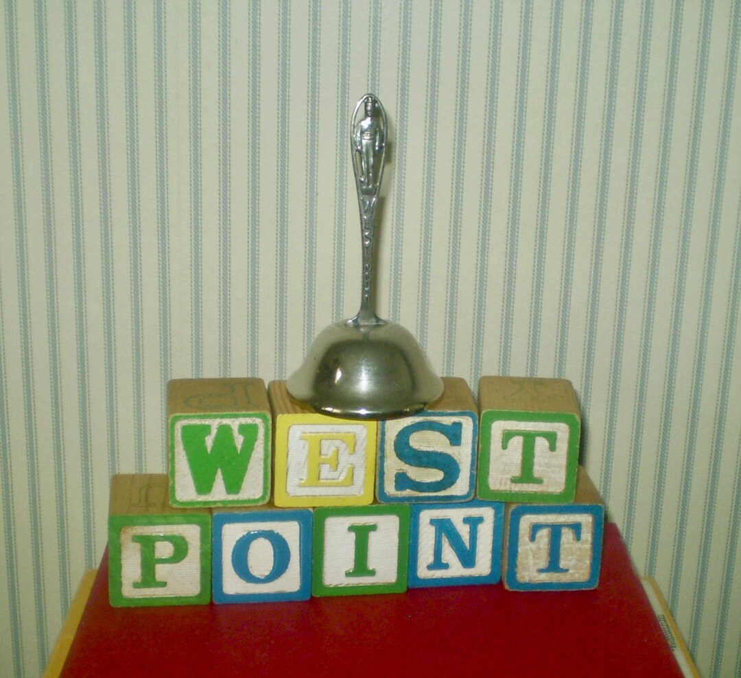 WEST POINT Cadet Souvenir Silver Bell- Vintage 4" X 2" West Point Army ...