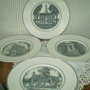 SALE! SPODE'S Mansard Copeland DELAWARE Tercentenary Plates- Set of 4 ...