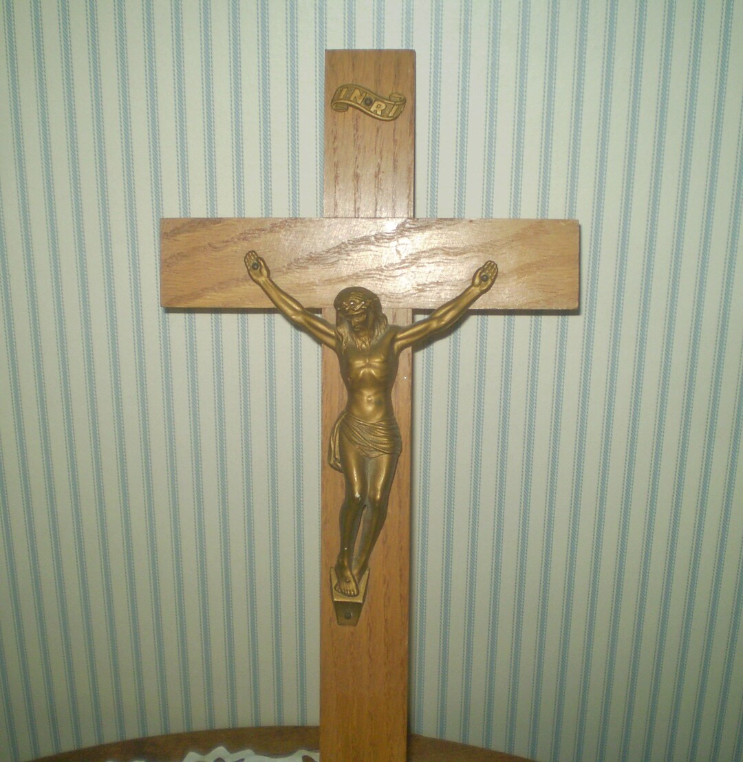 Wooden CRUCIFIX for Home or Office- Personal Wood Crucifix- Jesus on ...