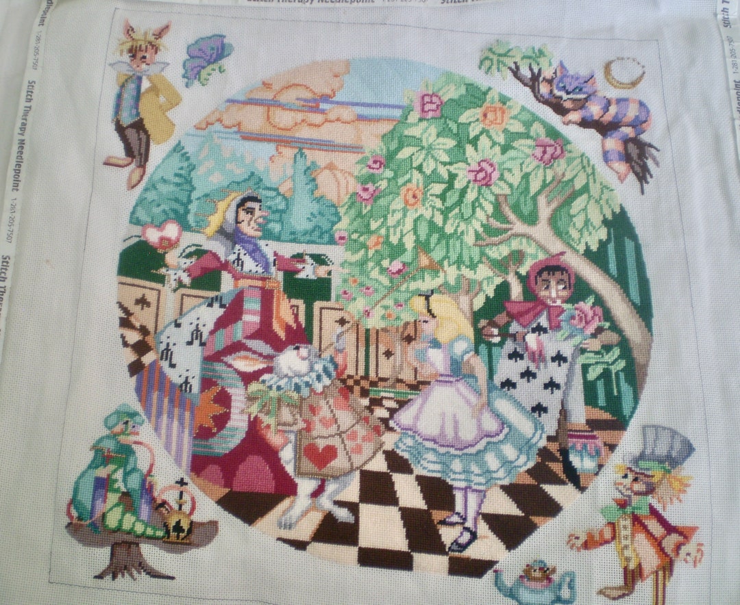 ALICE in WONDERLAND Needlepoint to Finish Alice Through the Looking ...