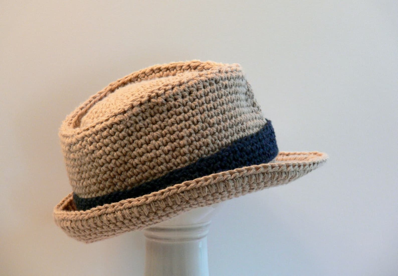Crochet Pattern Fedora Hat Summer Winter Stiff Brim - Etsy