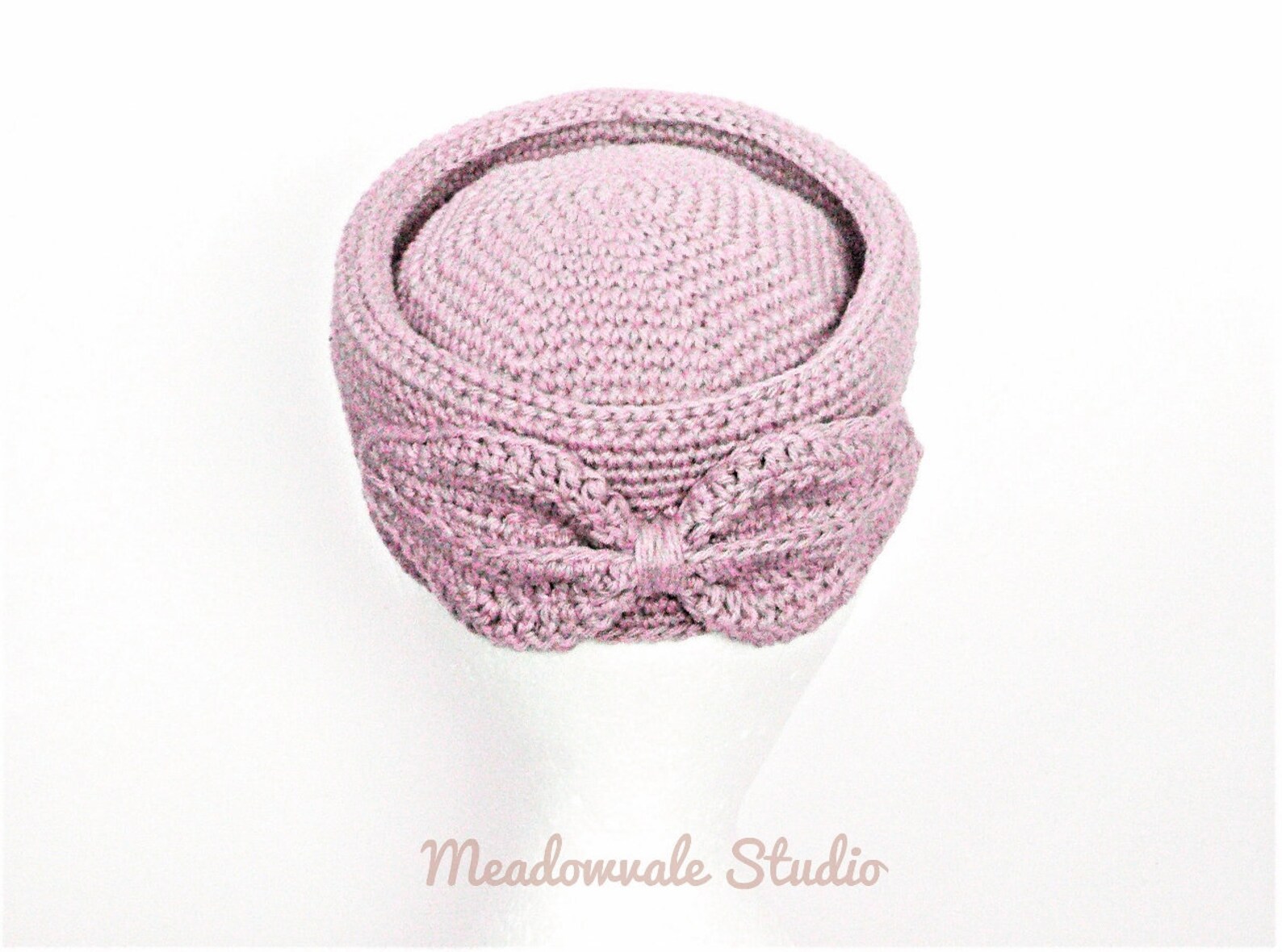Crochet Pattern - Leaf Bow Pill Box Hat. Womens Small, Medium, Large, X ...