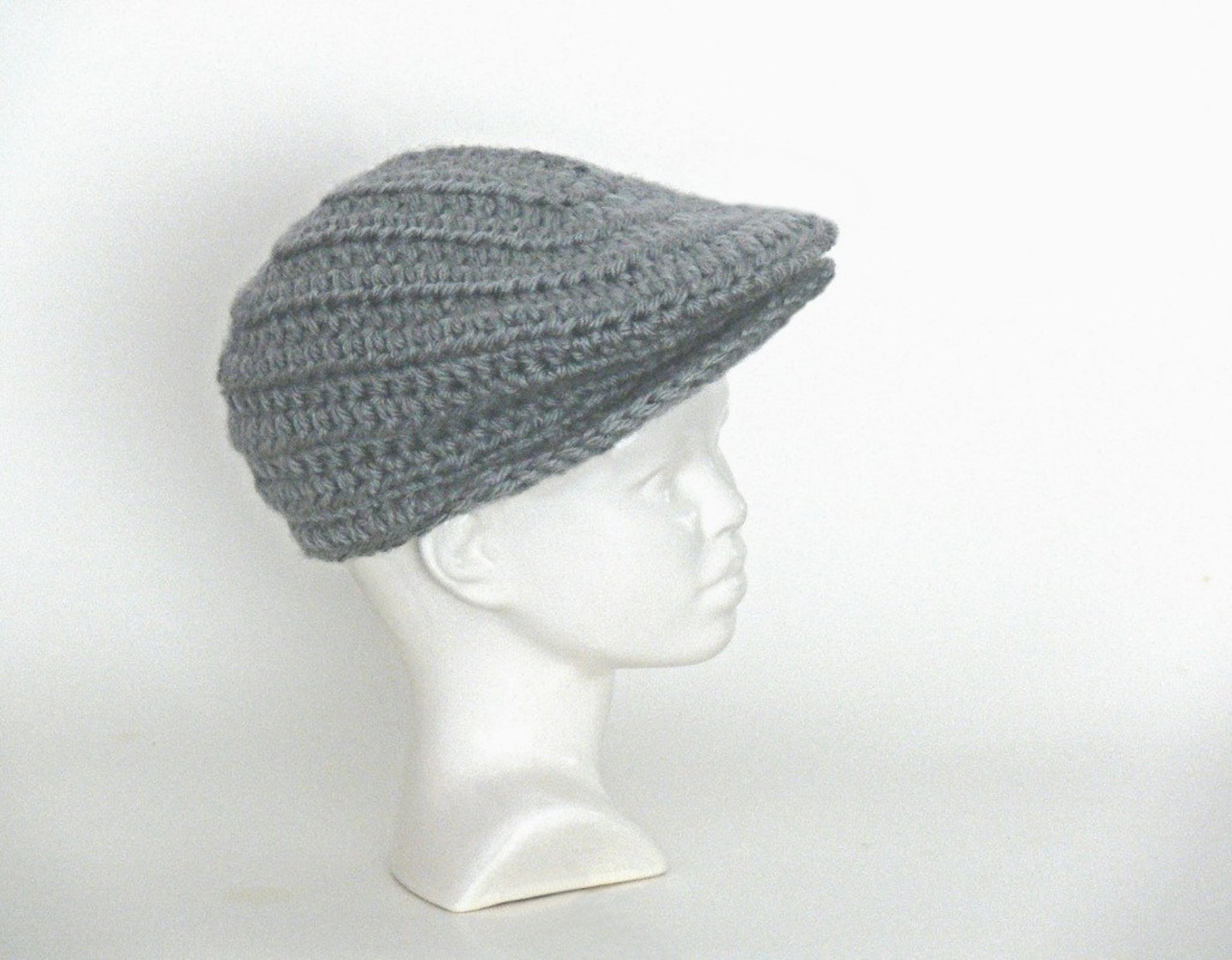 Crochet Pattern - Easy Mens Flat Cap, Golf Cap, Driving Cap, Preemie ...