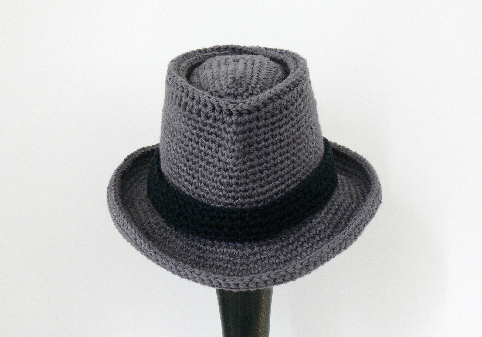 Crochet Pattern - Fedora Hat- Summer - Winter, Stiff Brim, Newborn ...