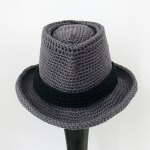 Crochet Pattern - Fedora Hat- Summer - Winter, Stiff Brim, Newborn ...