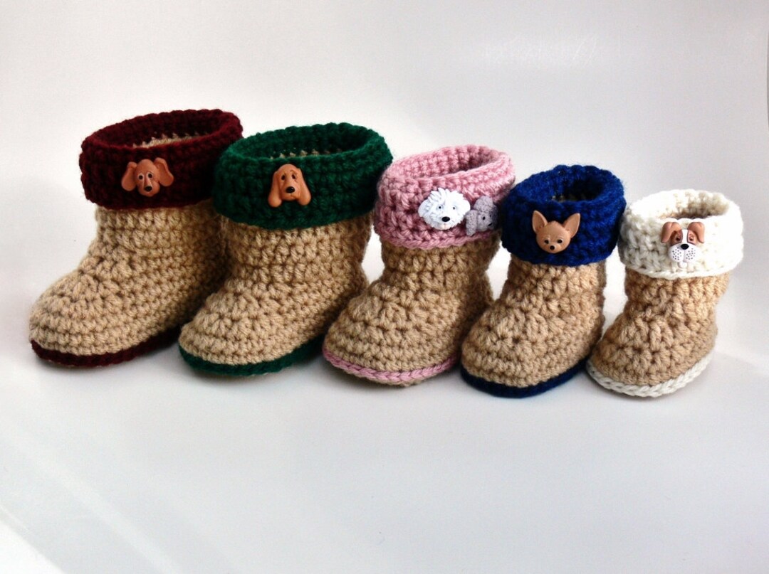 Crochet Pattern - Baby Booties - Baby Boots - Baby Slippers - Easy ...