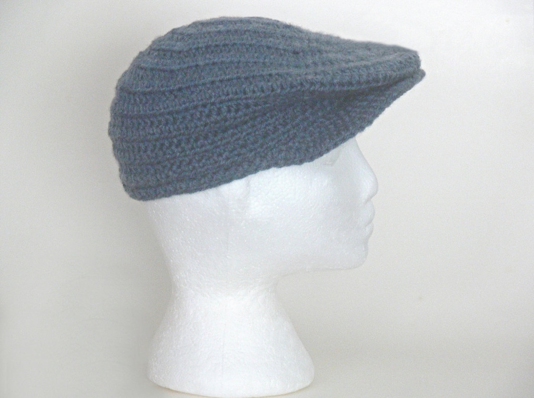 Crochet Pattern - Easy Mens Flat Cap, Golf Cap, Driving Cap, Preemie ...