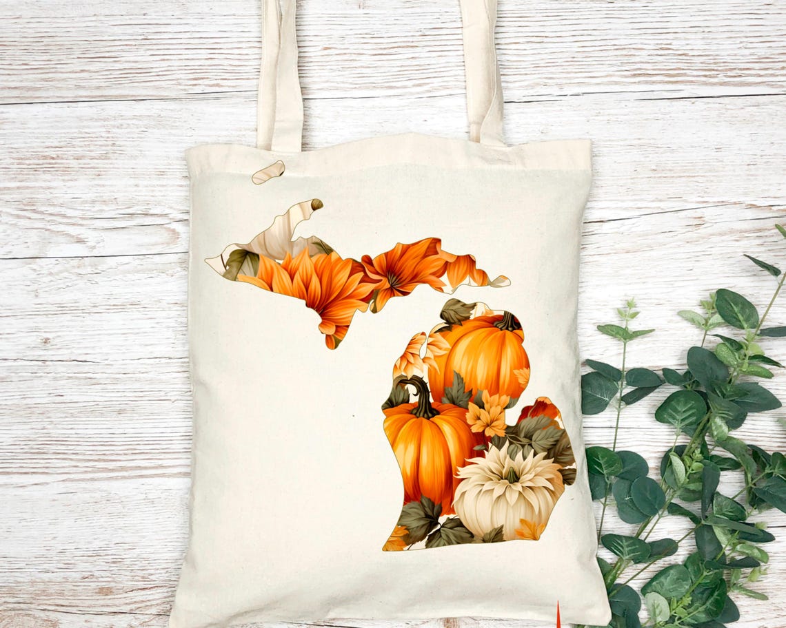 Happy Fall State of Michigan Digital PNG JPEG Download File Sublimation ...