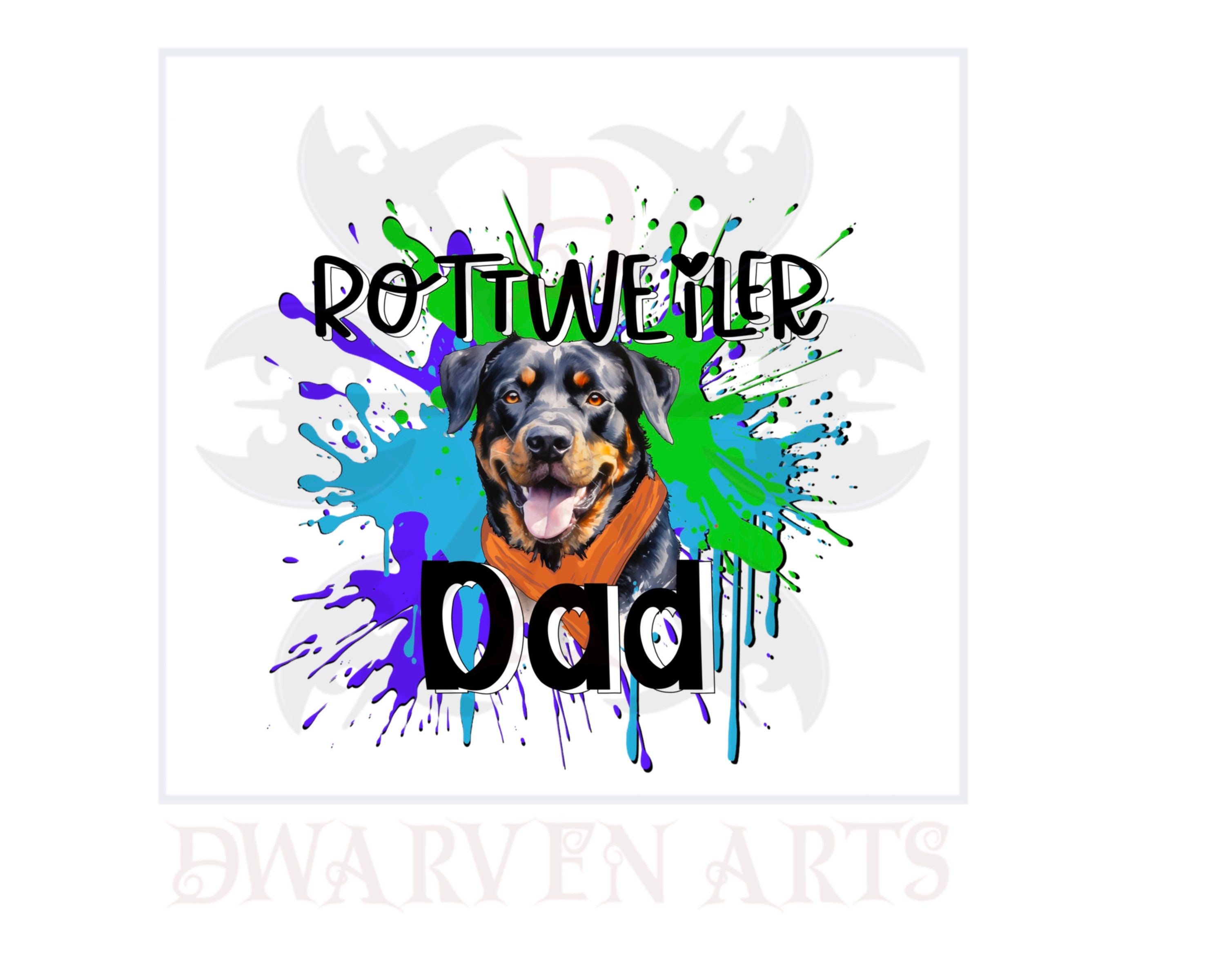 Rottweiler Dad Digital Art Design PNG JPEG Download File Cups T-shirts ...