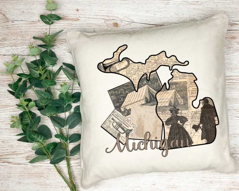 Vintage State of Michigan Digital PNG | JPEG | Download File ...