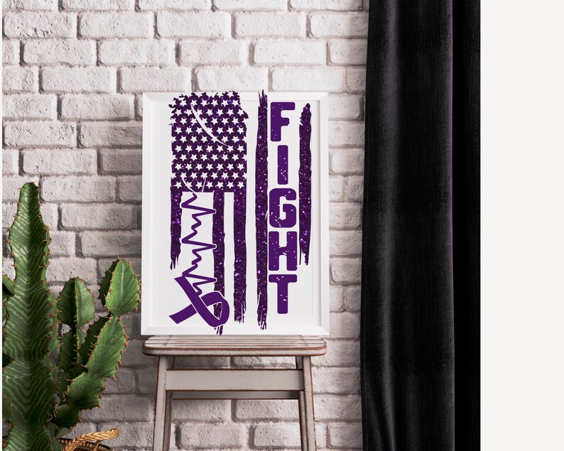 American Flag Fight Awareness Design Sublimation Design JPEG PNG ...