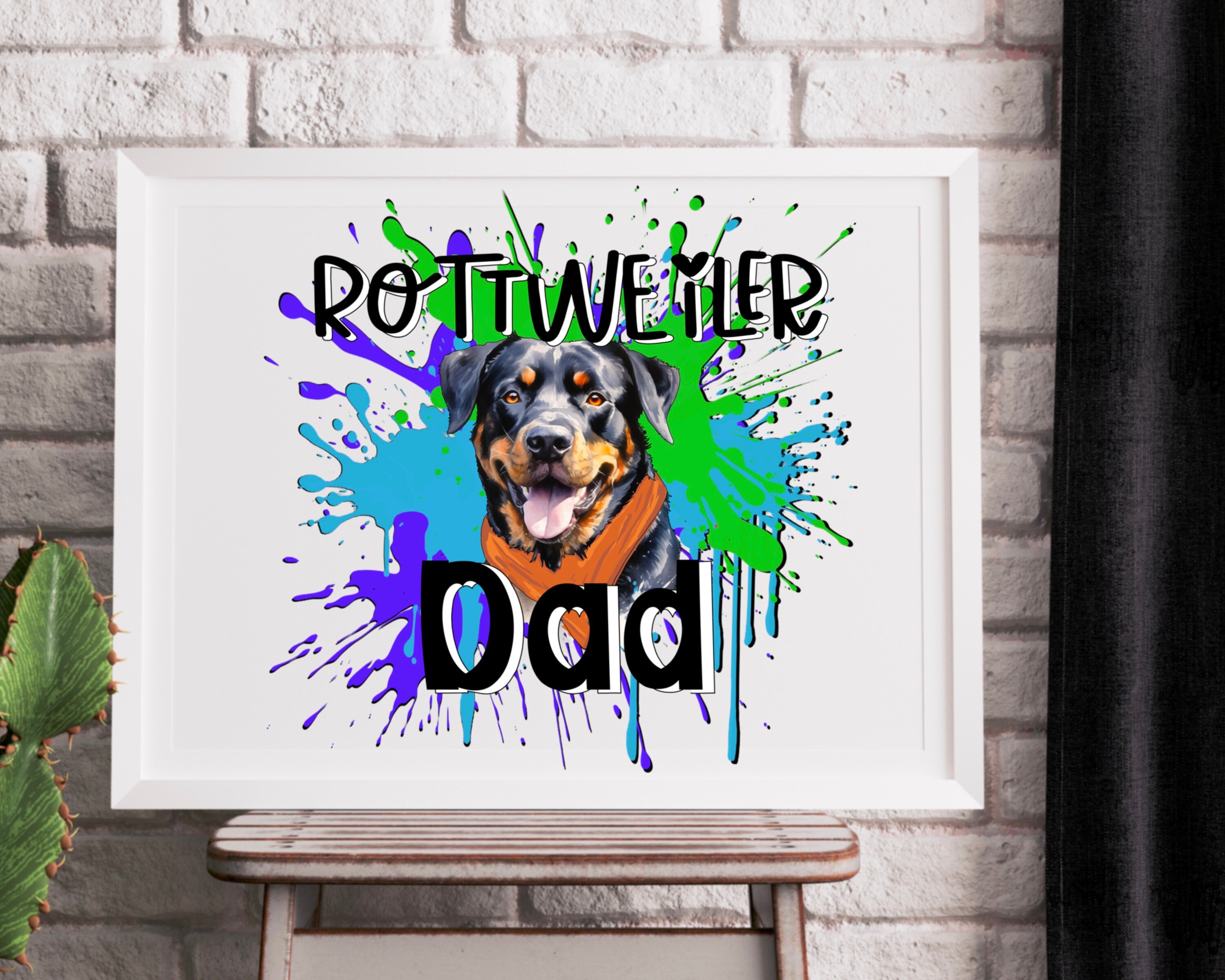 Rottweiler Dad Digital Art Design PNG | JPEG | Download File | Cups | T ...