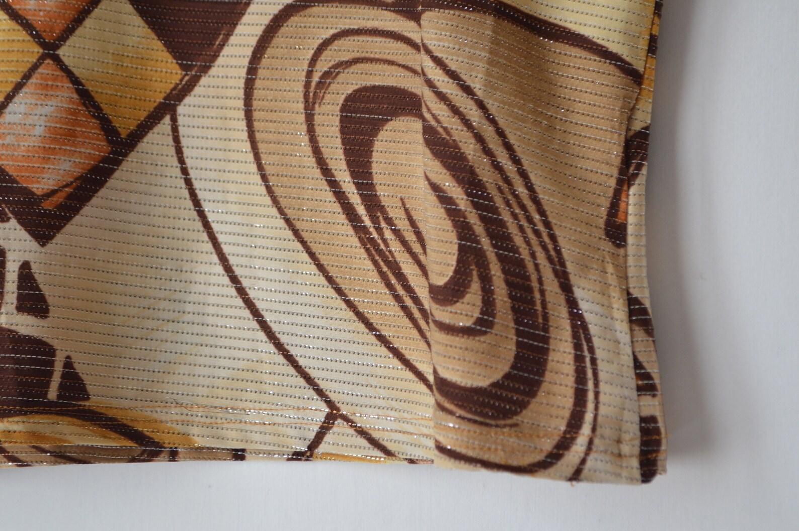 Vintage Y2K Brown Geometric Pattern Sparkle Stretchy Spaghetti Strap ...