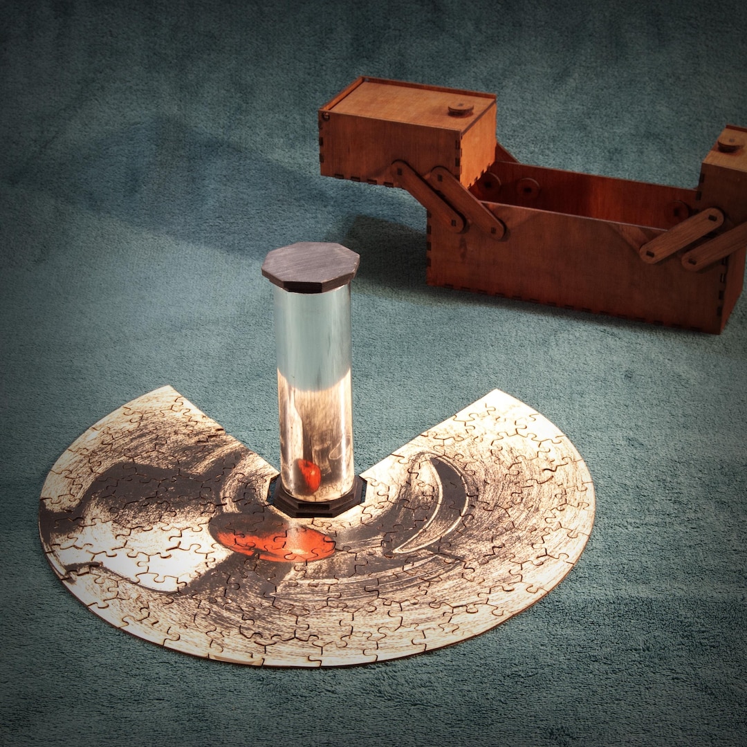 Anamorphic Puzzle Set: Optical Illusion, Mirror Cylinder. US Import ...