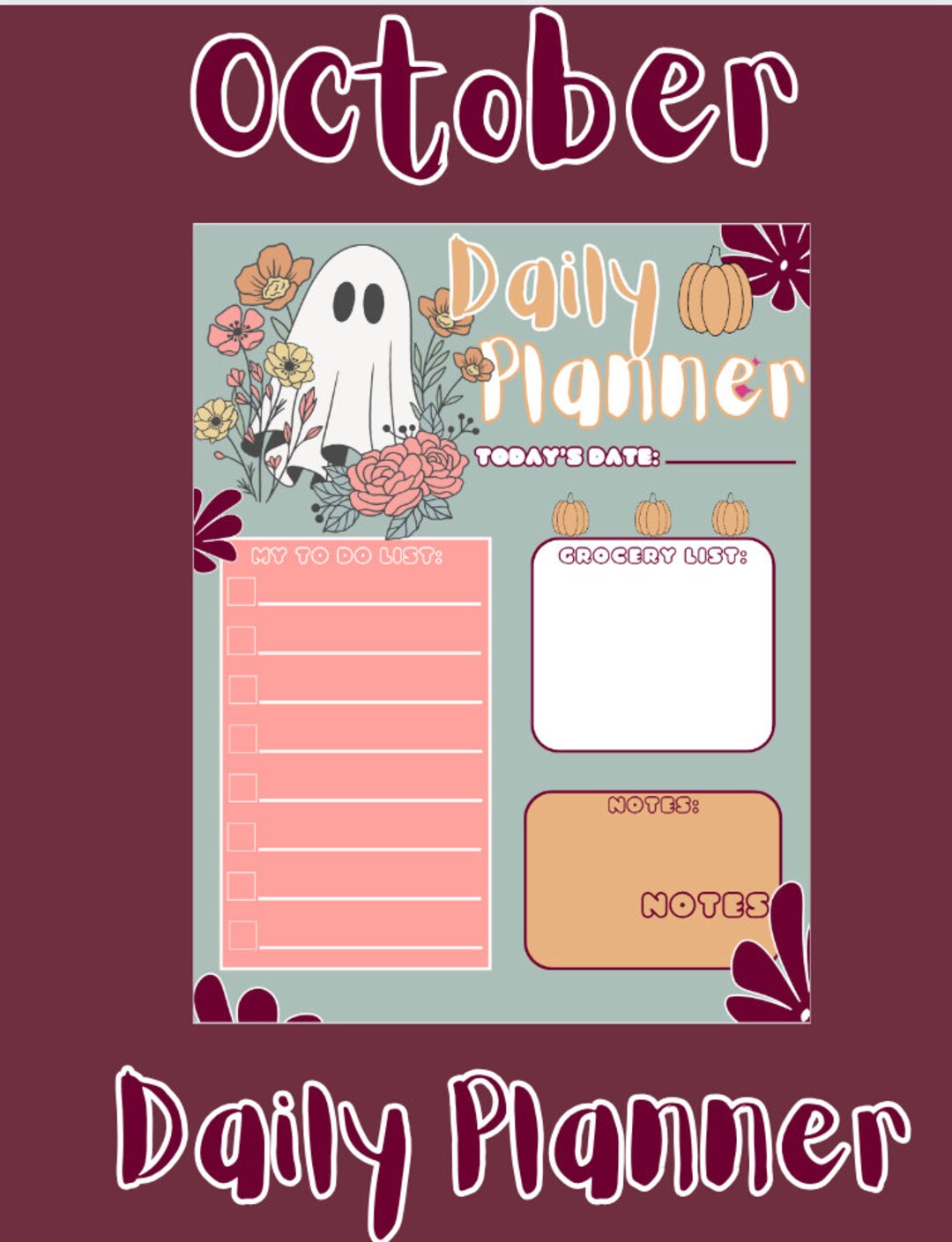 October & Halloween Daily Planner - Etsy