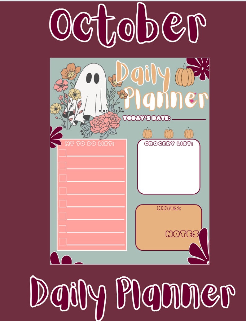 October & Halloween Daily Planner - Etsy