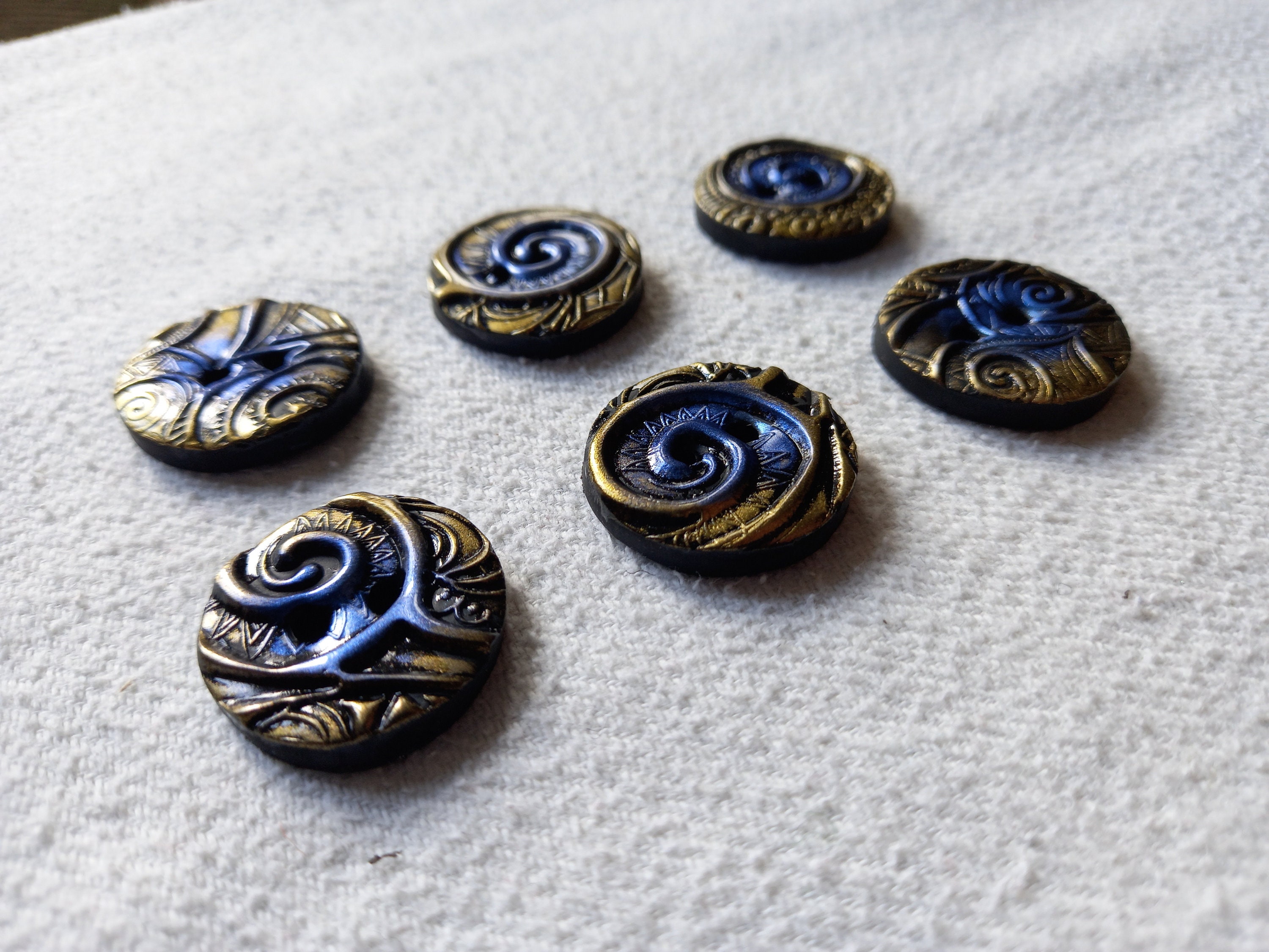 6 polymer clay buttons handmade buttons unique buttons - Etsy.de