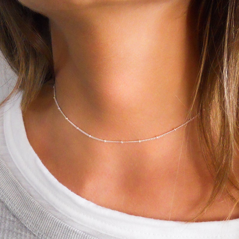 Dainty Silver Necklace - Etsy