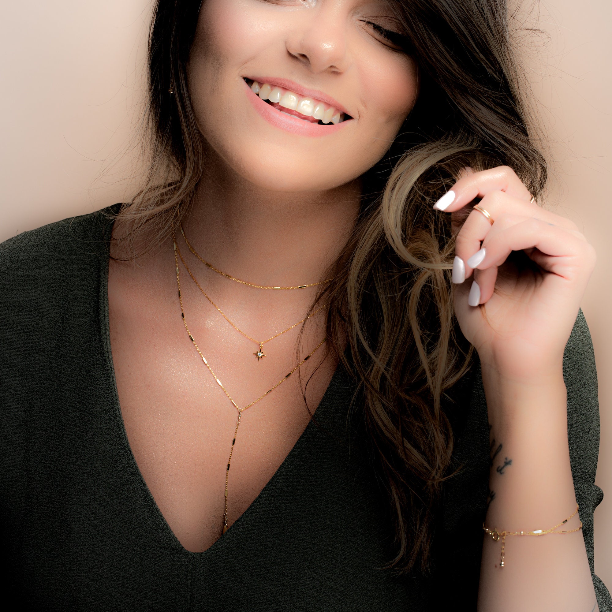 Gold North Star Necklace Gold Star Necklace Gold Charm | Etsy