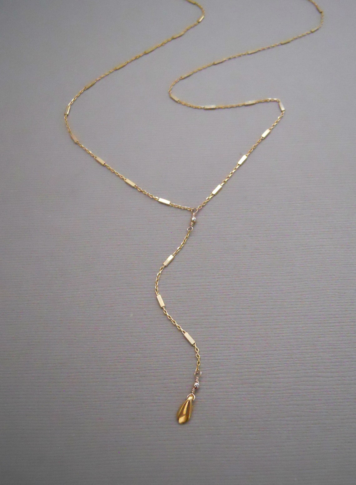 Gold Necklace for Women Gold Drop Necklace Long Fold - Etsy