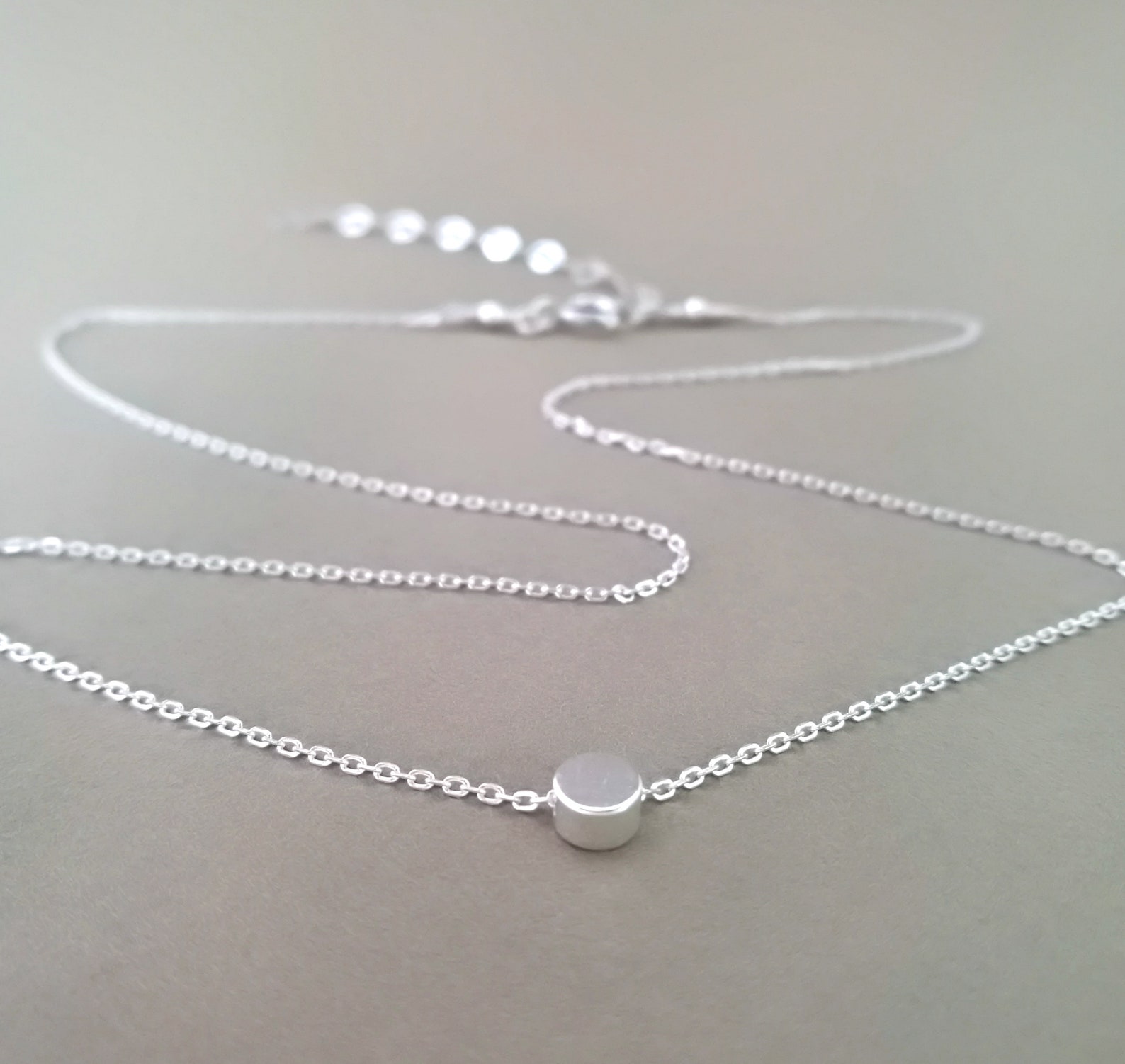 Silver Dot Necklace 361 - Etsy
