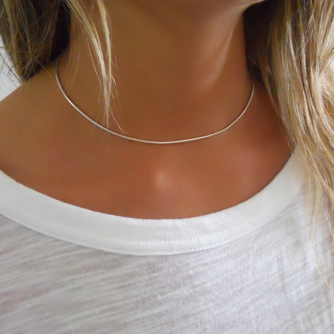 Silver Choker, Sterling Silver Choker, Silver Choker Necklace, Silver ...