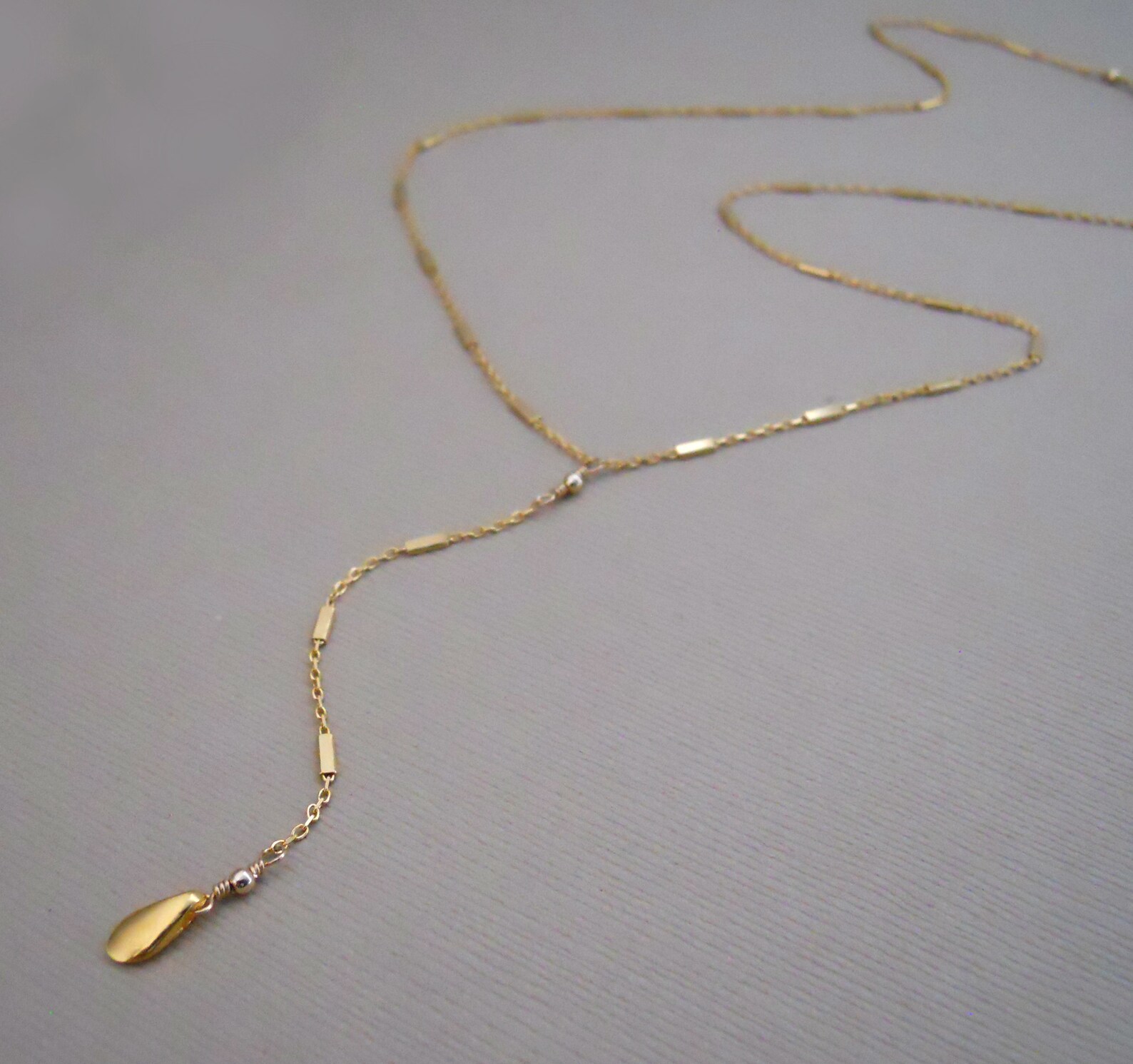 Gold Necklace for Women Gold Drop Necklace Long Fold - Etsy
