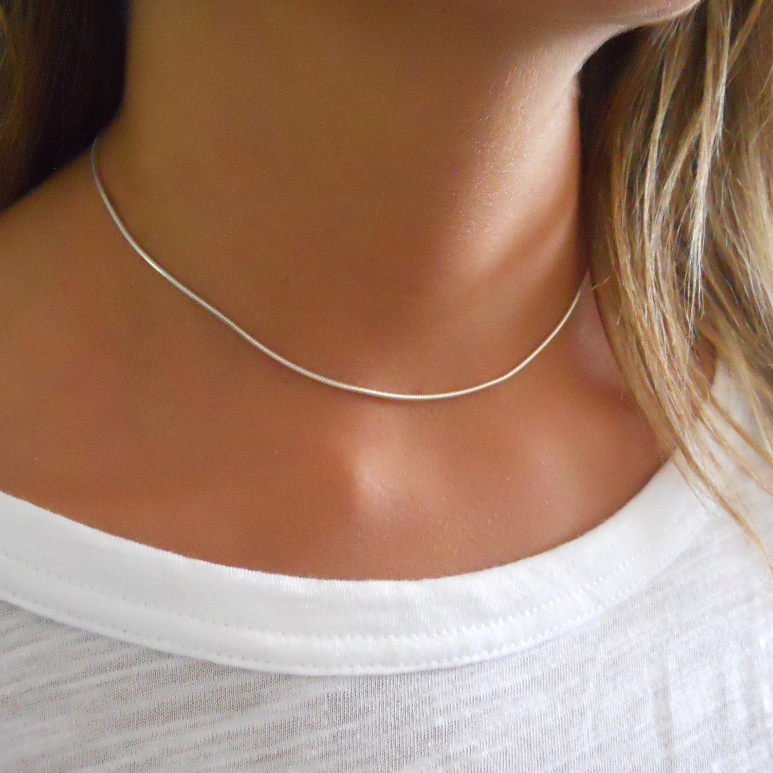 Silver Choker Sterling Silver Choker Silver Choker Necklace | Etsy