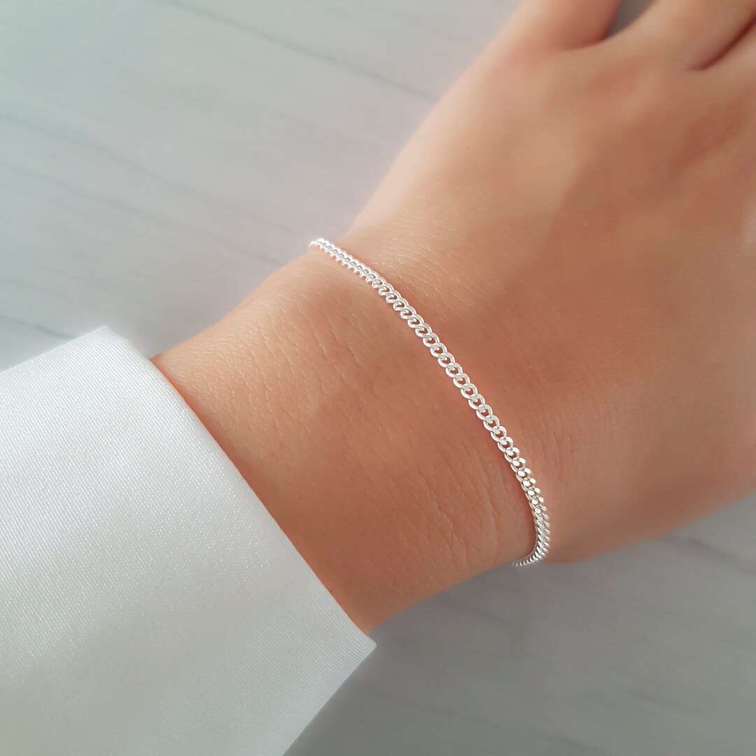 Dainty Sterling Silver Gourmet Chain Bracelet 575 - Etsy
