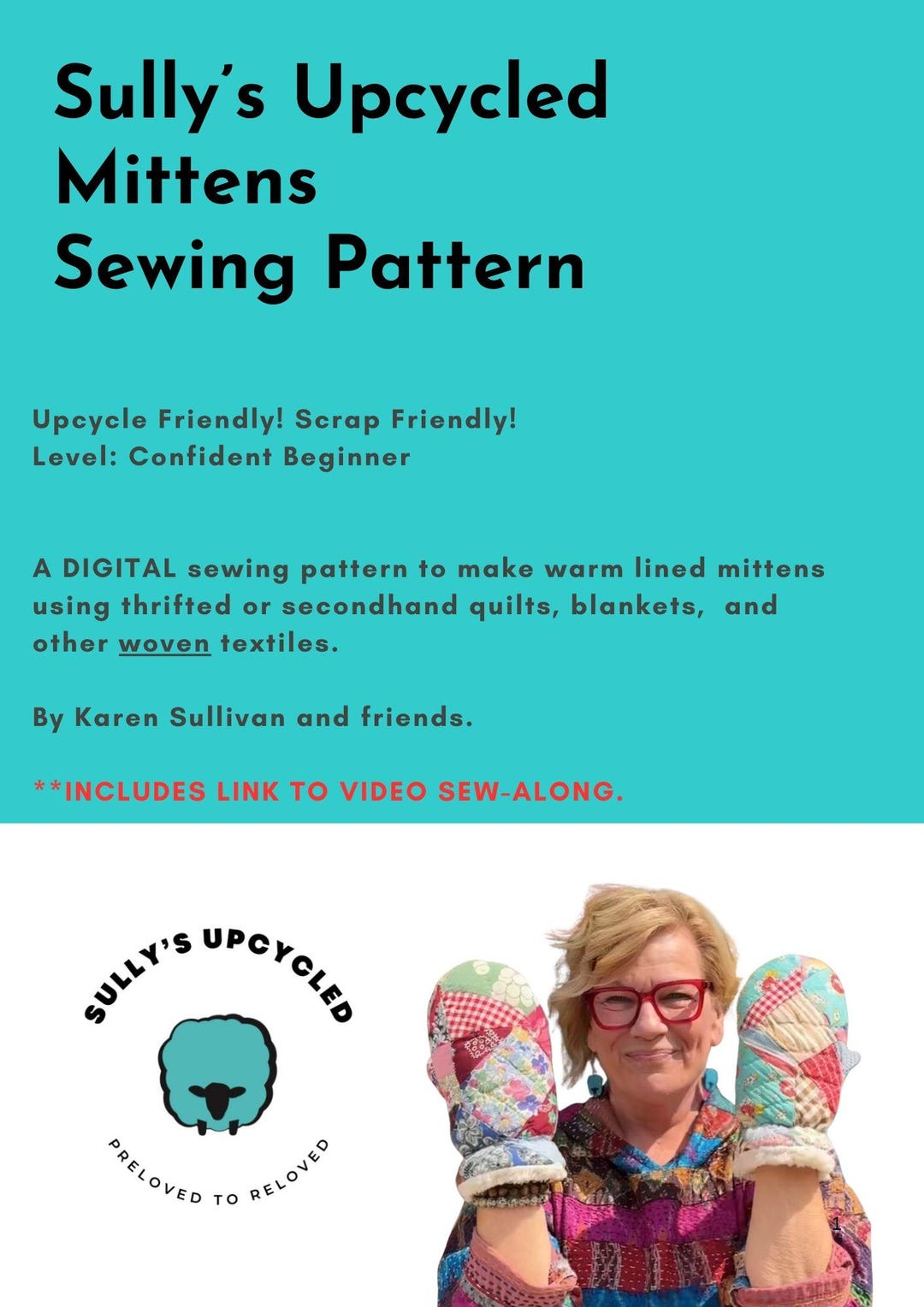 Upcycled Quilt Mittens Sewing Pattern: Woven Fabrics (digital Pattern ...