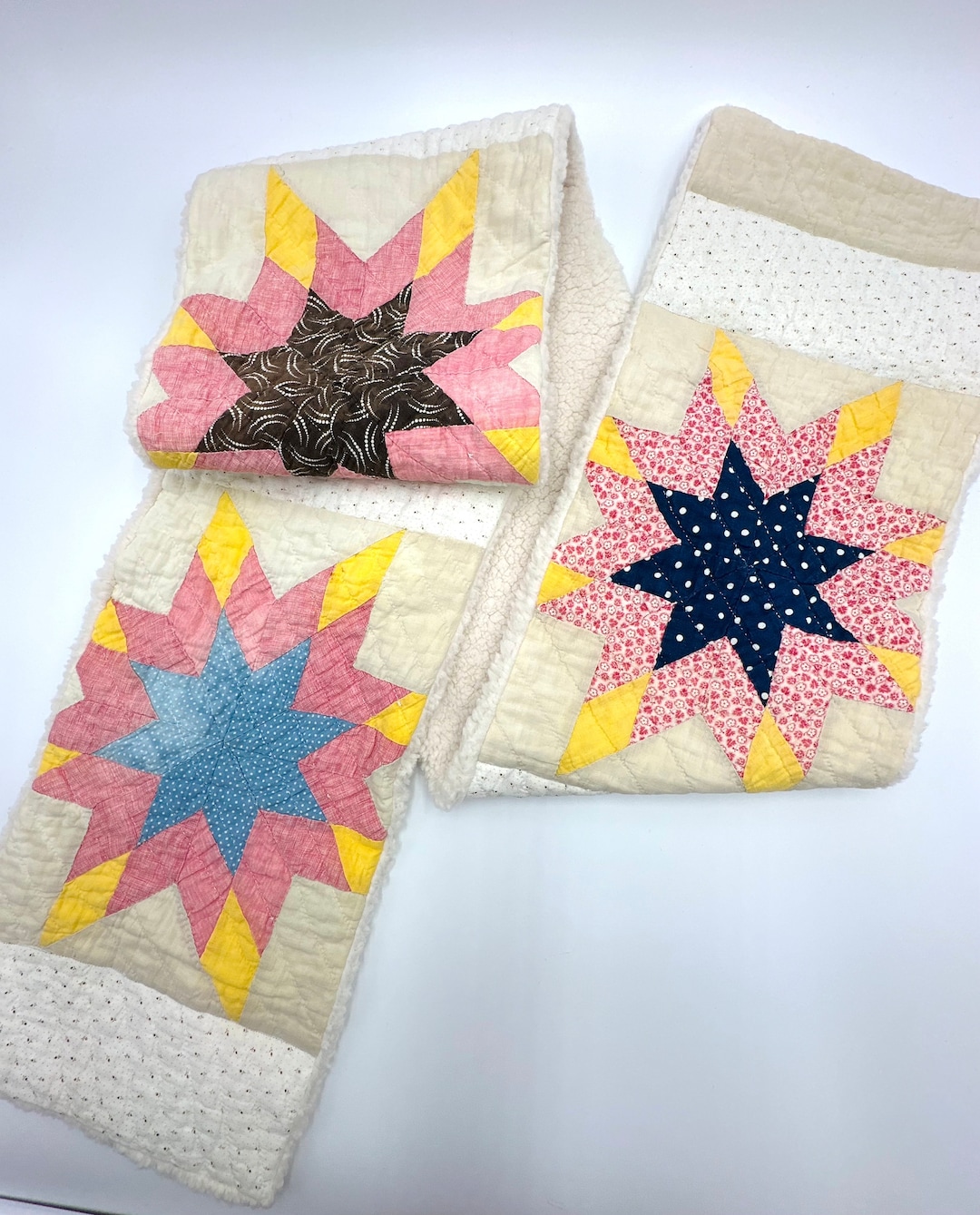 Vintage Quilt Scarf, Lined With Cozy Warm Sherpa. - Etsy