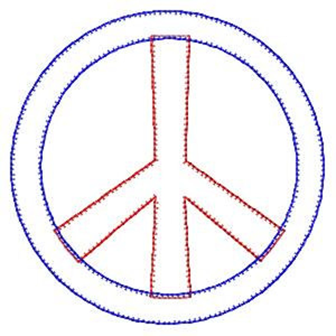 Peace Sign Applique Machine Embroidery Raggy Frayed Applique Design - Etsy