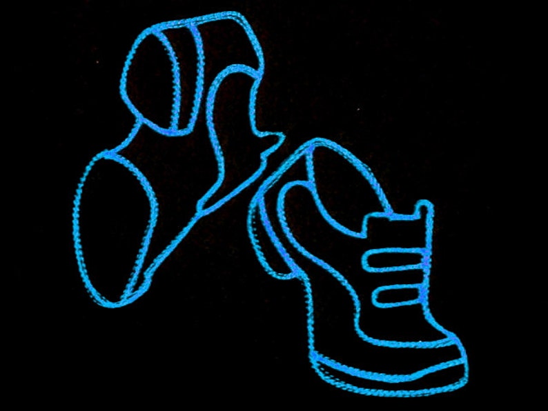 Split Sole Shoes Scribble Applique Embroidery Design for Dance - Etsy