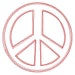 Peace Sign Scribble Applique Machine Embroidery Raggy Frayed Applique ...
