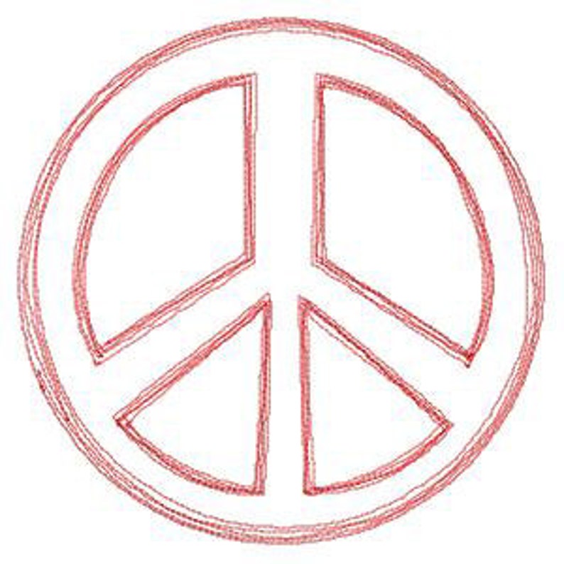 Peace Sign Scribble Applique Machine Embroidery Raggy Frayed Applique ...
