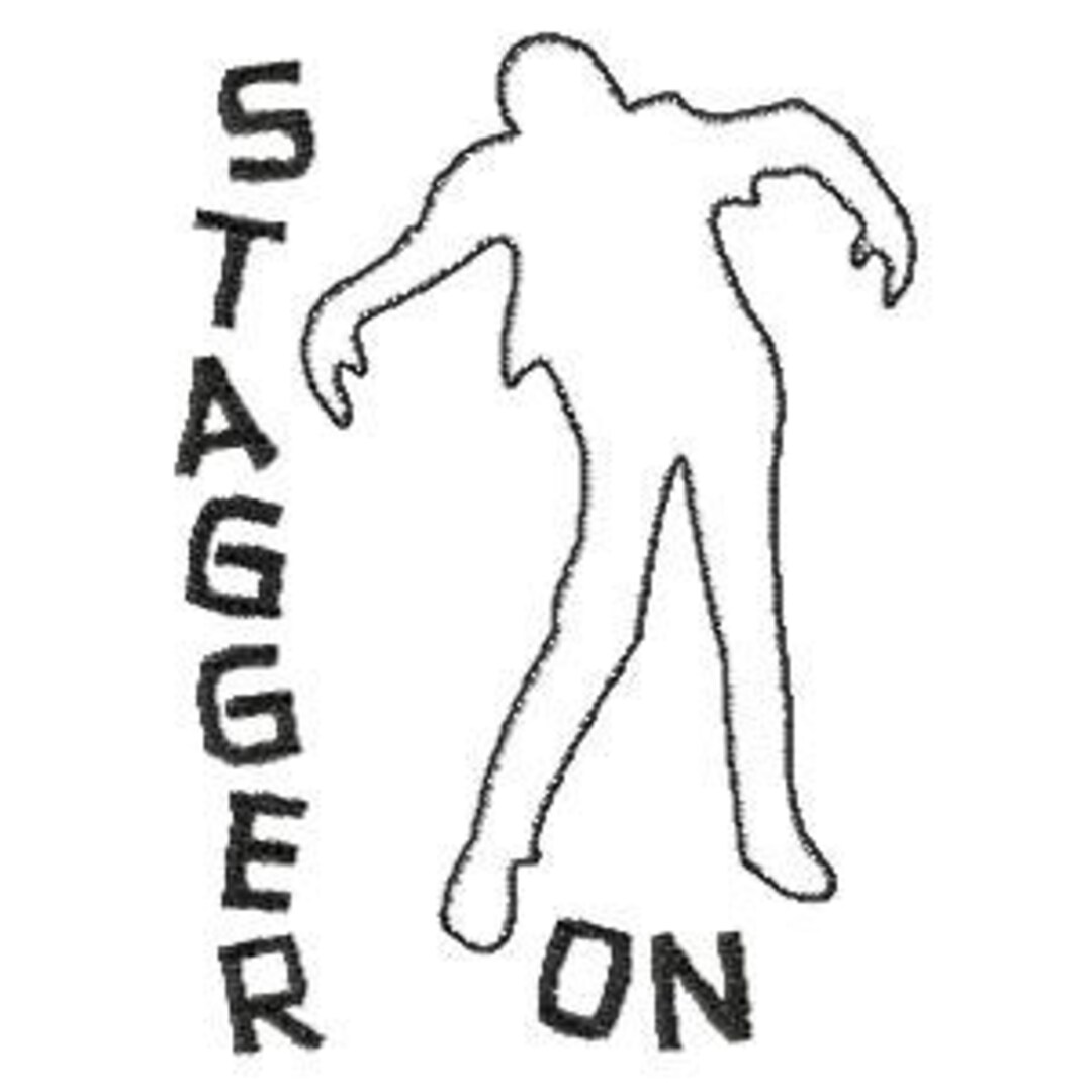 Zombies Stagger on Undead Walking Walkers Dead Raggy Machine Embroidery ...