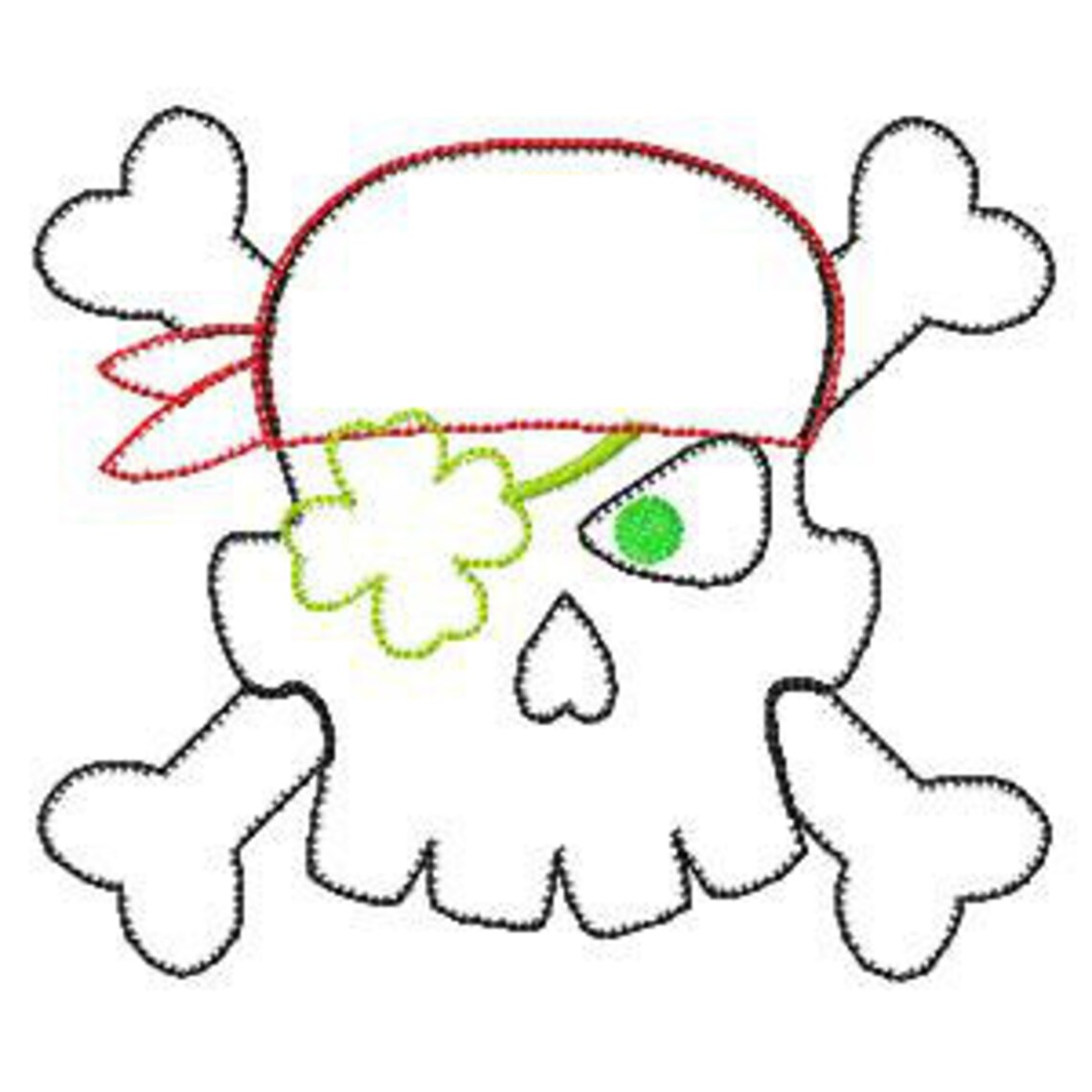 St. Patty's Day Pirate Skull Shamrock Applique Design - St. Patrick's ...