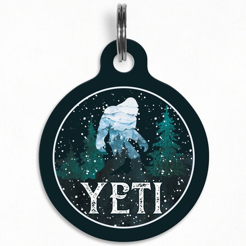 Pet ID Tag yeti Yeti or Not Dog Tag Winter - Etsy