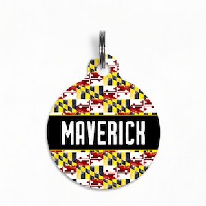 Pet ID Tag | "maverick"- Maryland, My Maryland Dog Tag, Double Sided ...
