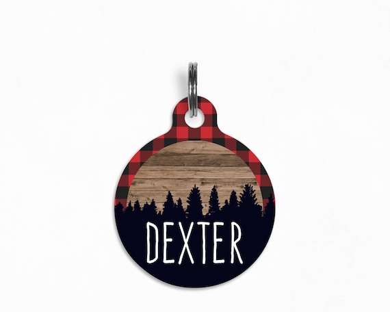 Pet ID Tag dexter Christmas Cabin Dog Tag | Etsy