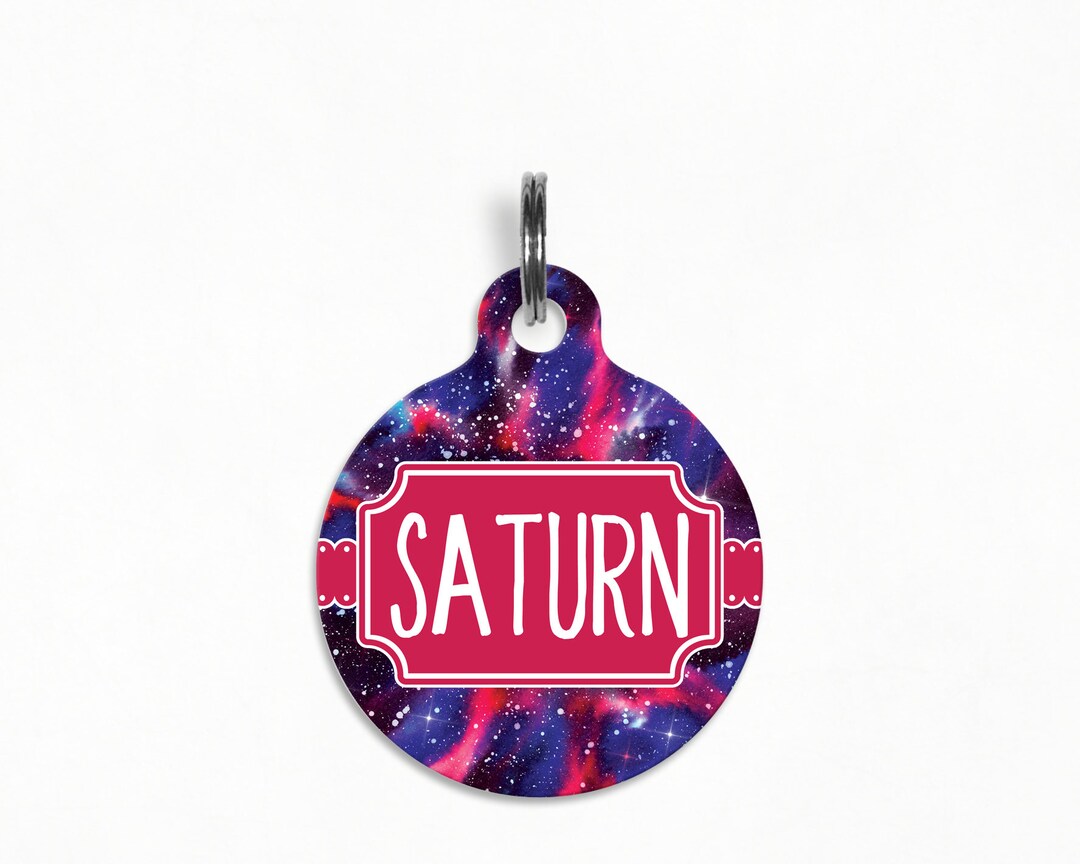 Pet ID Tag saturn Watercolor Galaxy IX Dog Tag, Double Sided - Etsy