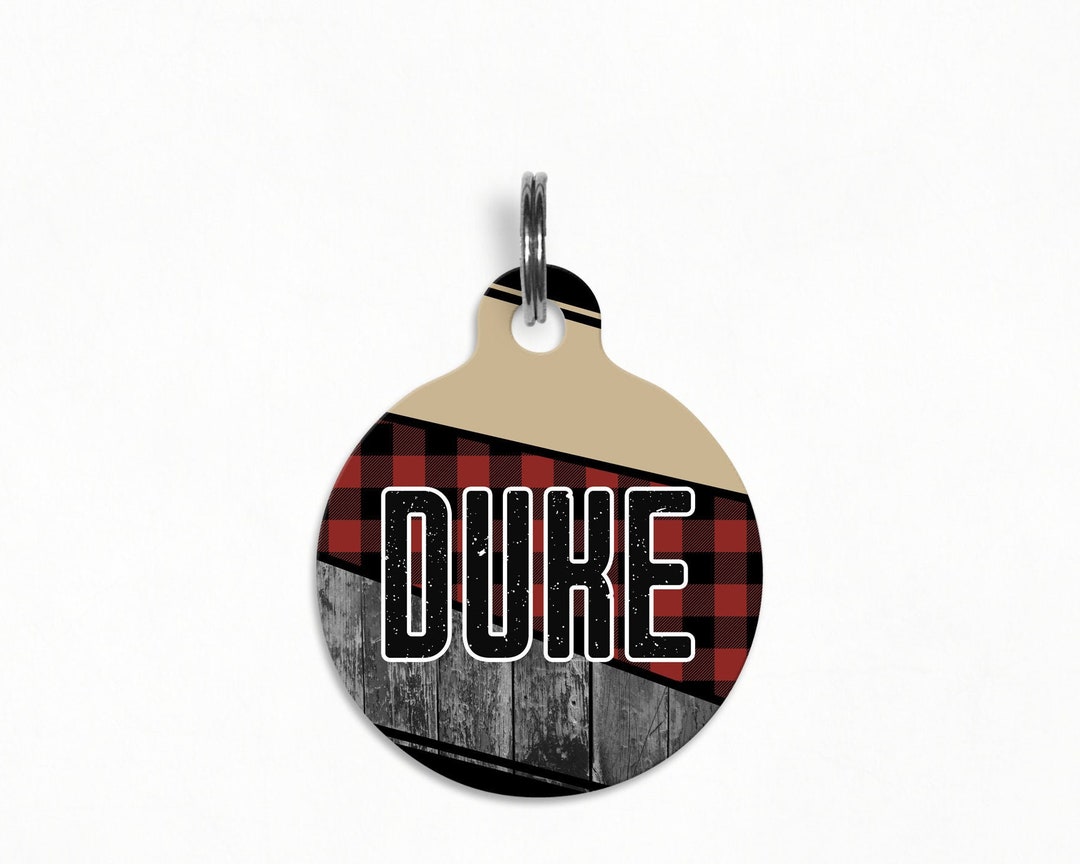 Pet ID Tag duke Lumberjack Red Buffalo Plaid Abstract Dog Tag, Pacific ...