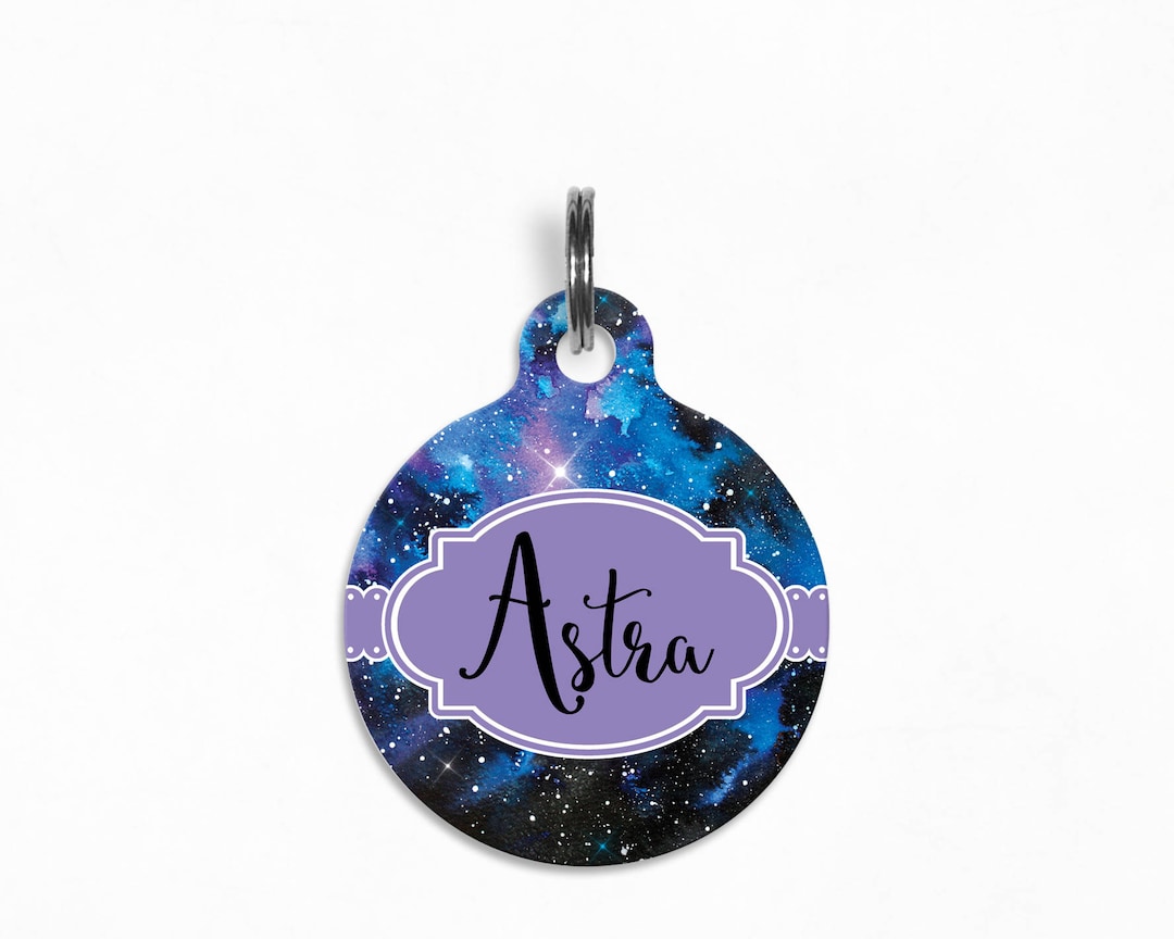 Pet ID Tag astra Watercolor Galaxy I Dog Tag, Double Sided - Etsy