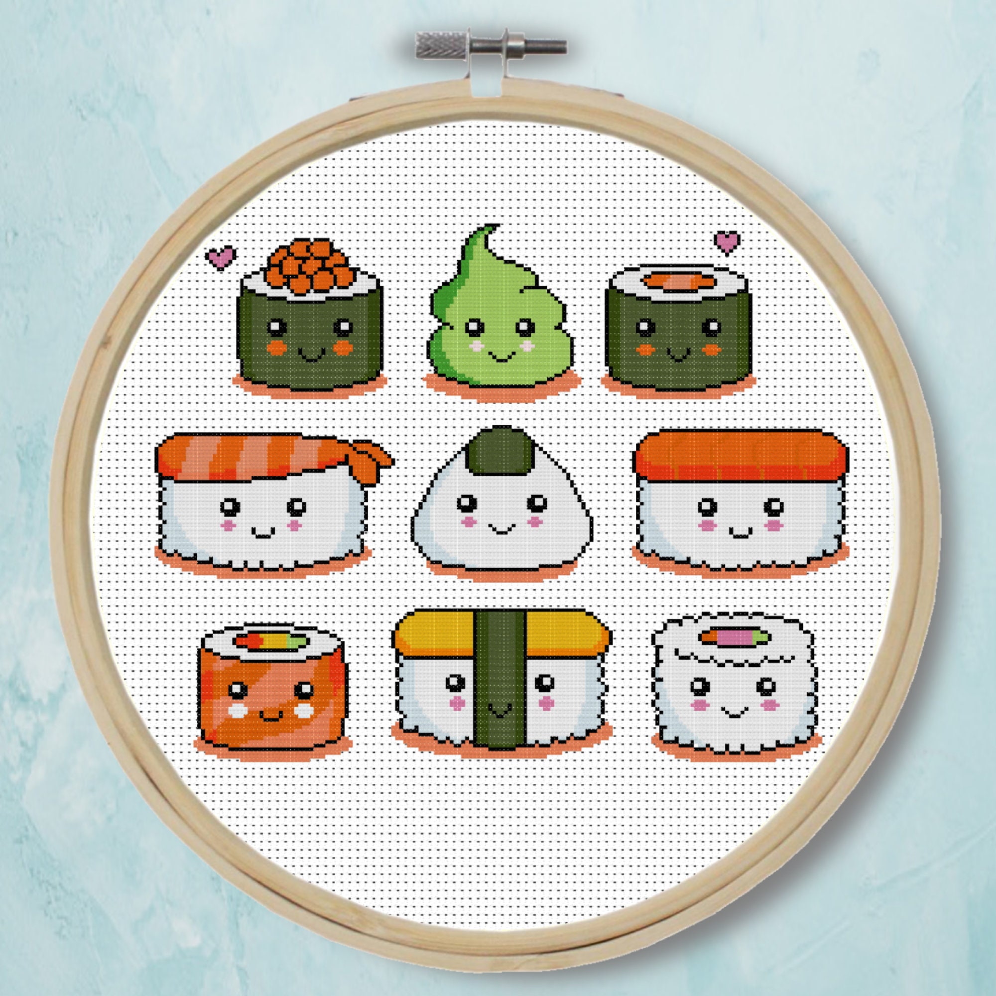 Cross Stitch Pattern Sushi Kawaii PDF / JPG Download - Etsy