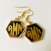 Monogrammed Tortoise Shell, Honeycomb Shape, Hanging Earrings - Etsy