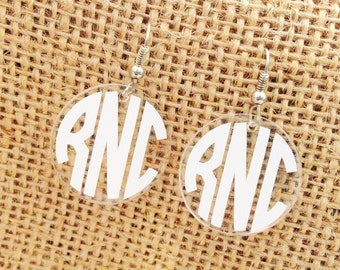 Monogrammed Tortoise Shell Honeycomb Shape Hanging Earrings | Etsy