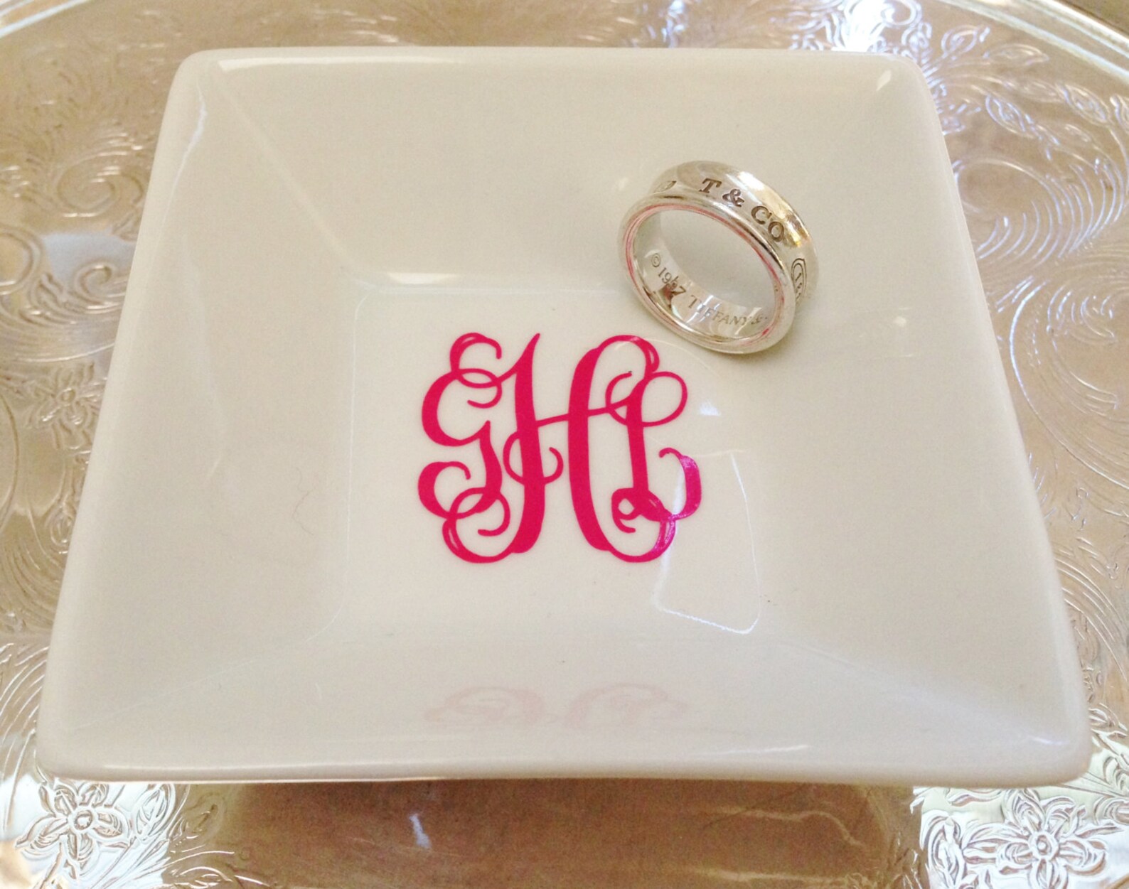 Monogrammed Jewelry Ring Dish - Etsy