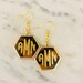 Monogrammed Tortoise Shell, Honeycomb Shape, Hanging Earrings - Etsy